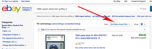 How to Find Out Sports Cards Values with eBay Completed Listings